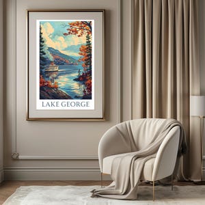 Lake George Poster Lake George Wall Art Riverboat Steamboat Wall Art - Etsy