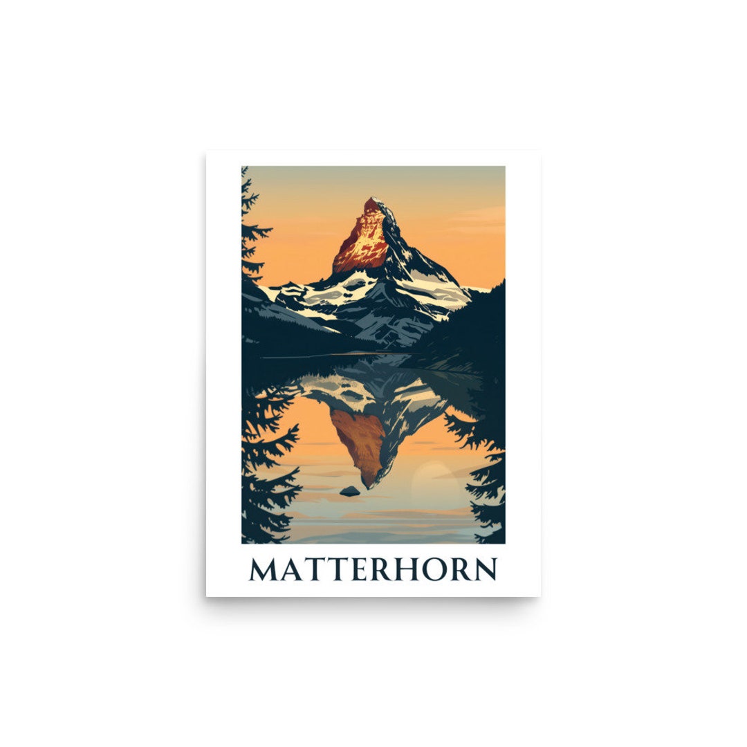 Matterhorn Travel Poster Matterhorn Mountain Poster Matterhorn Wall Art ...