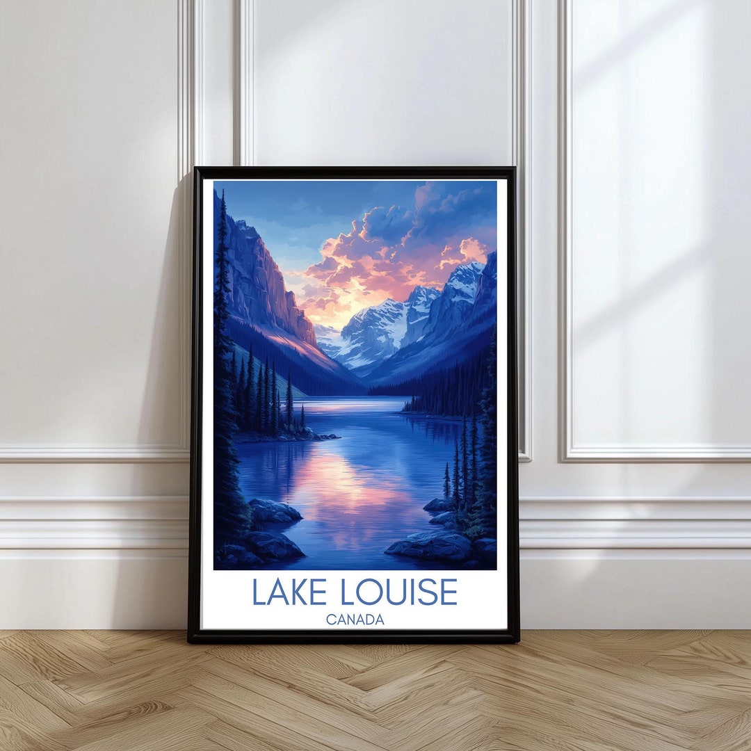 Lake Louise Poster Lake Louise Wall Art Lake Louise Travel Print Lake ...
