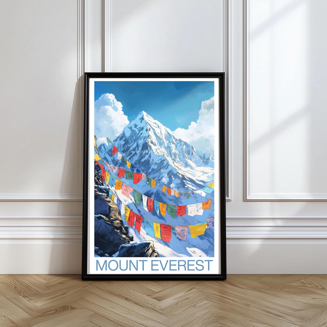 Mount Everest Poster Mount Everest Wall Art Mount Everest Decor ...