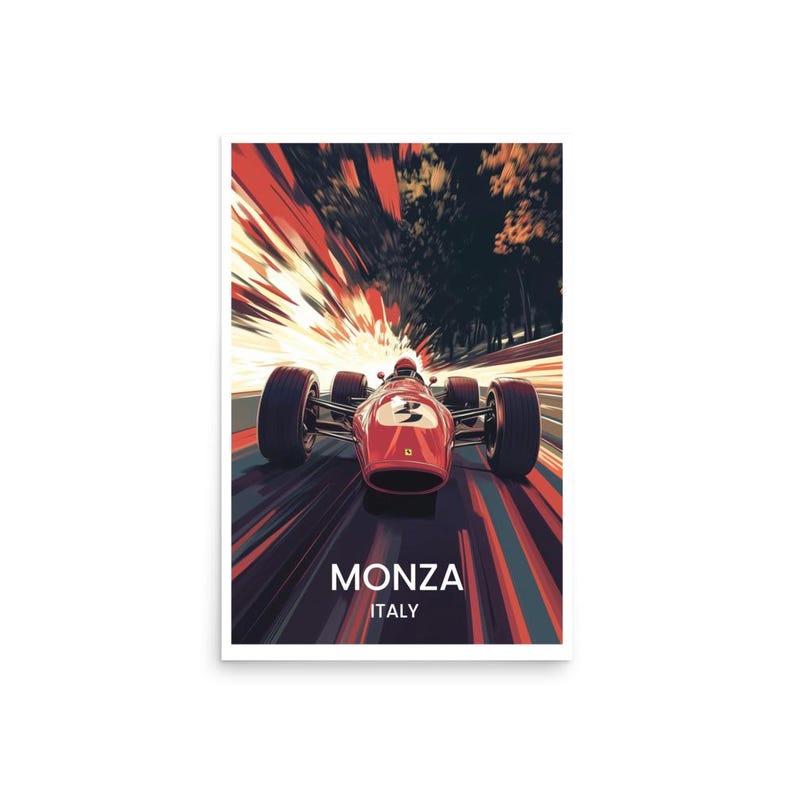 Monza 1960s Vintage F1 Poster Italian Grand Prix Wall Art Formula Gift ...