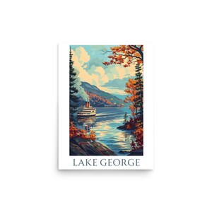 Lake George Poster Lake George Wall Art Riverboat Steamboat Wall Art - Etsy