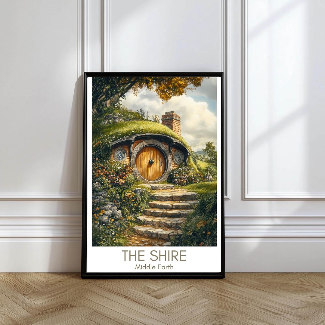 The Shire Travel Poster the Shire Middle Earth Travel Print New Zealand ...