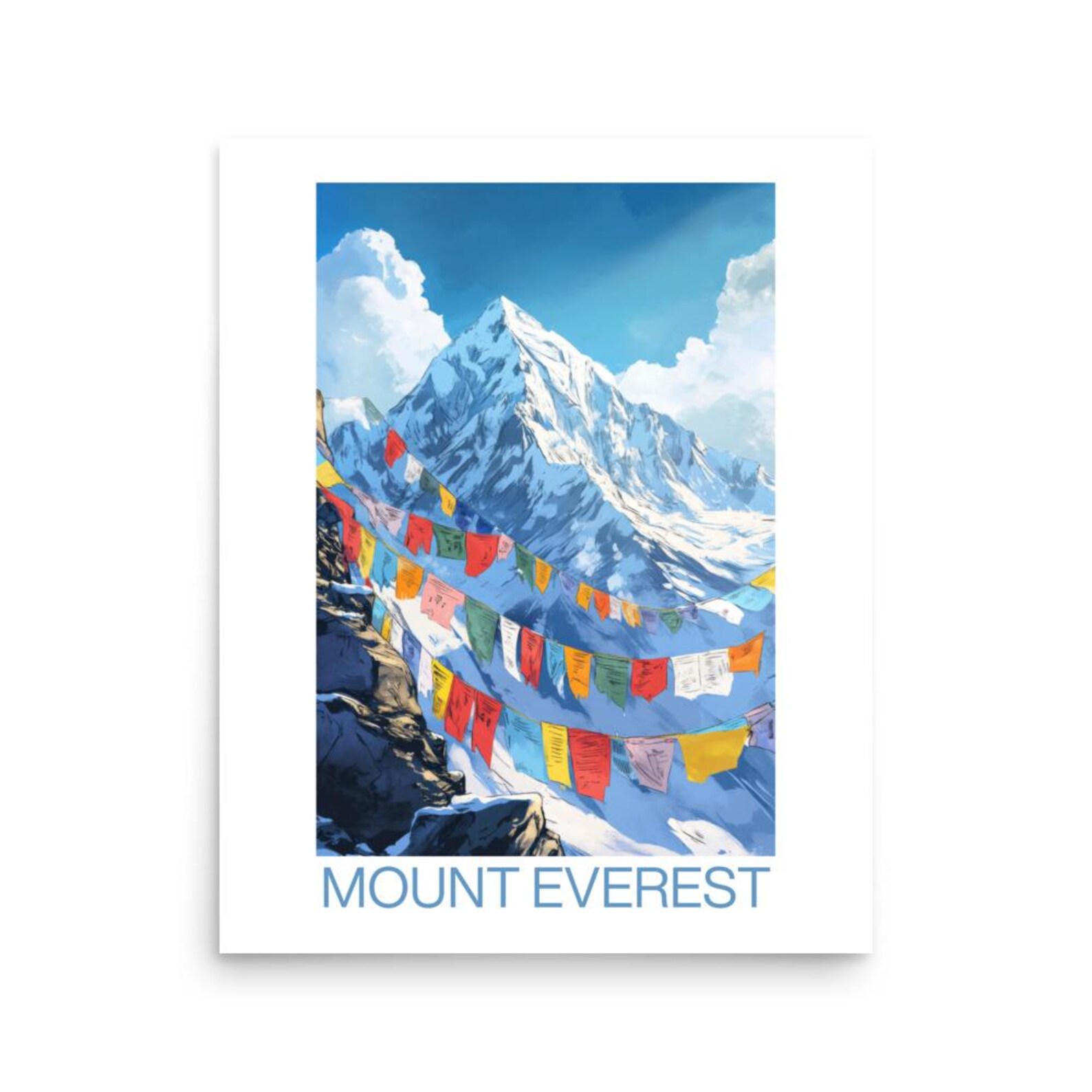 Mount Everest Poster Mount Everest Wall Art Mount Everest Decor ...