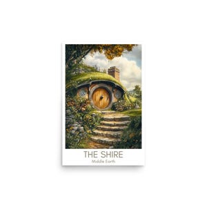 The Shire Travel Poster the Shire Middle Earth Travel Print New Zealand ...