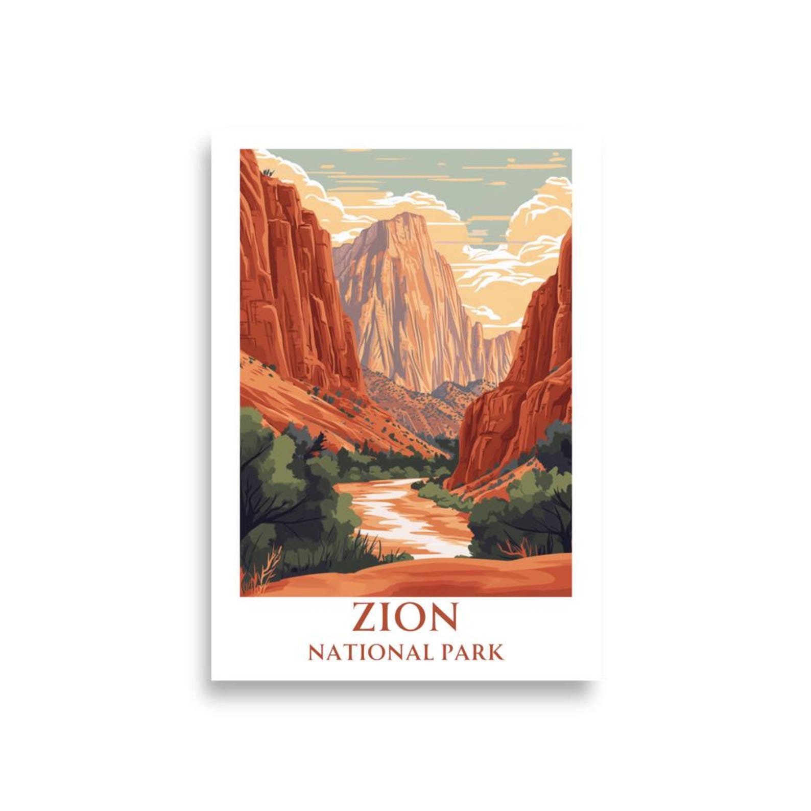 Zion National Park Wall Art Zion National Park Poster Zion Poster Home ...