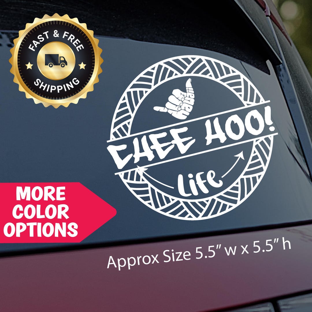 Tribal Shaka Car Decal, Hawaiian Island Hand Sign Vinyl Sticker ...