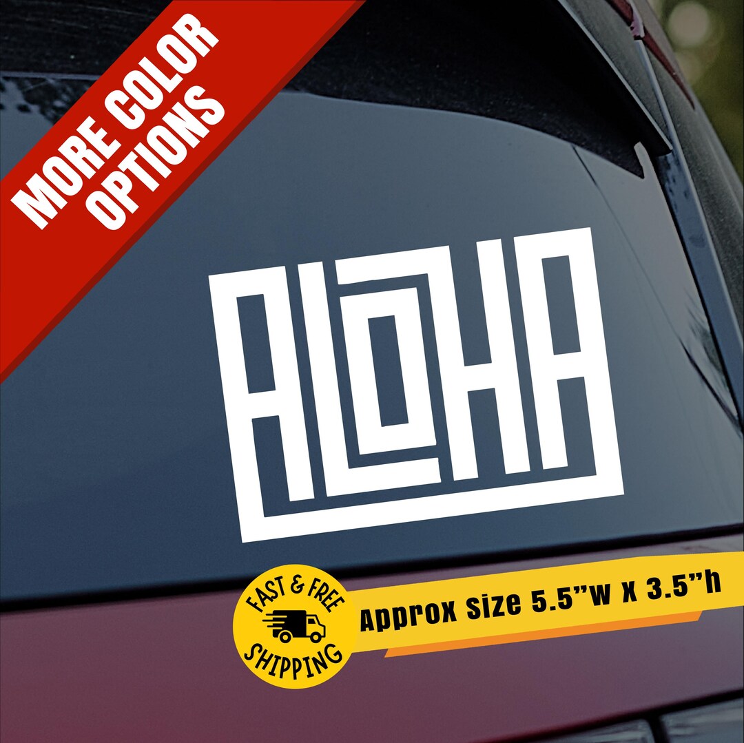 Aloha Car Decal, Hawaii Vinyl Sticker, Island Style Window Decal ...
