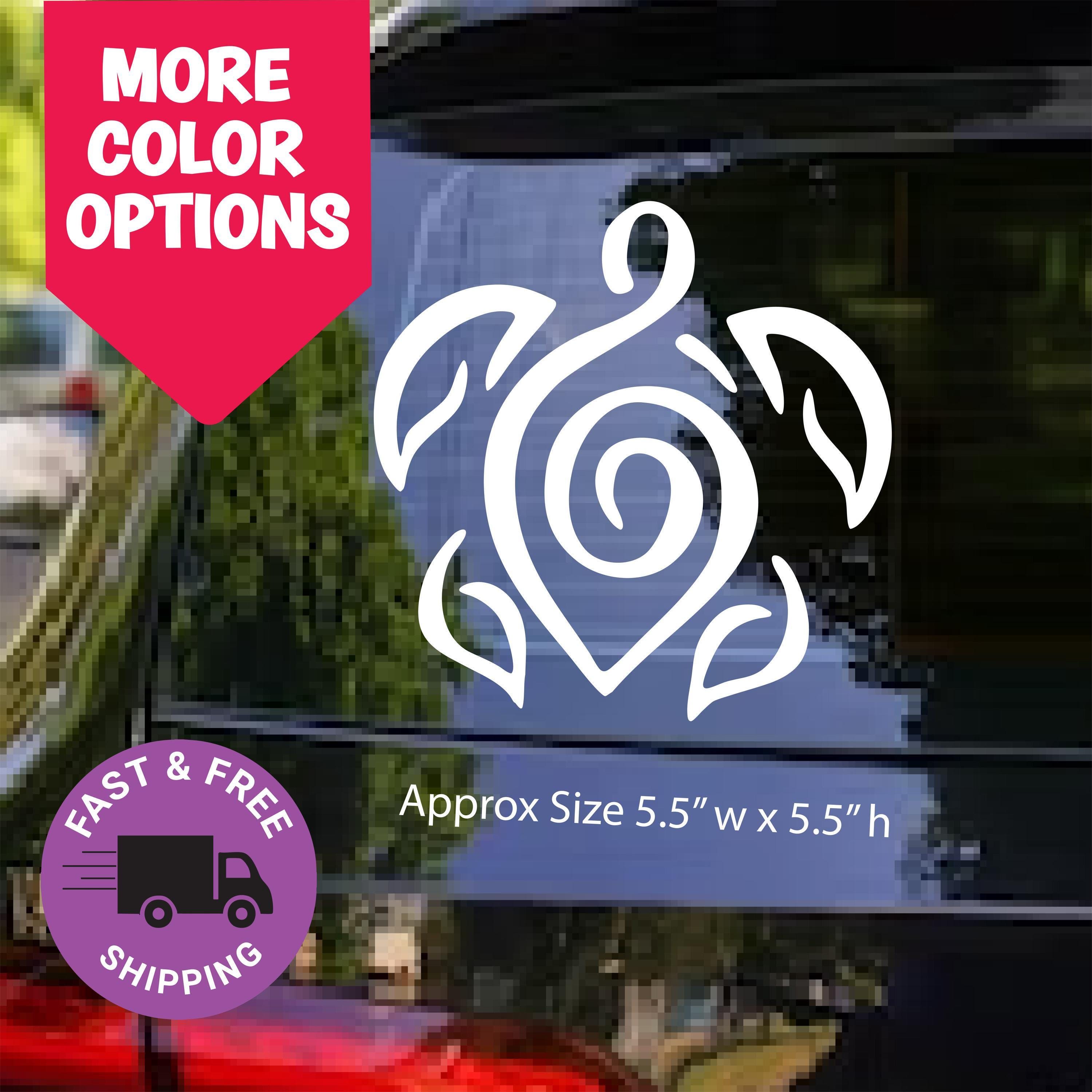 Hawaiian Sea Turtle Decal, Polynesian Honu Vinyl Sticker, Tropical ...
