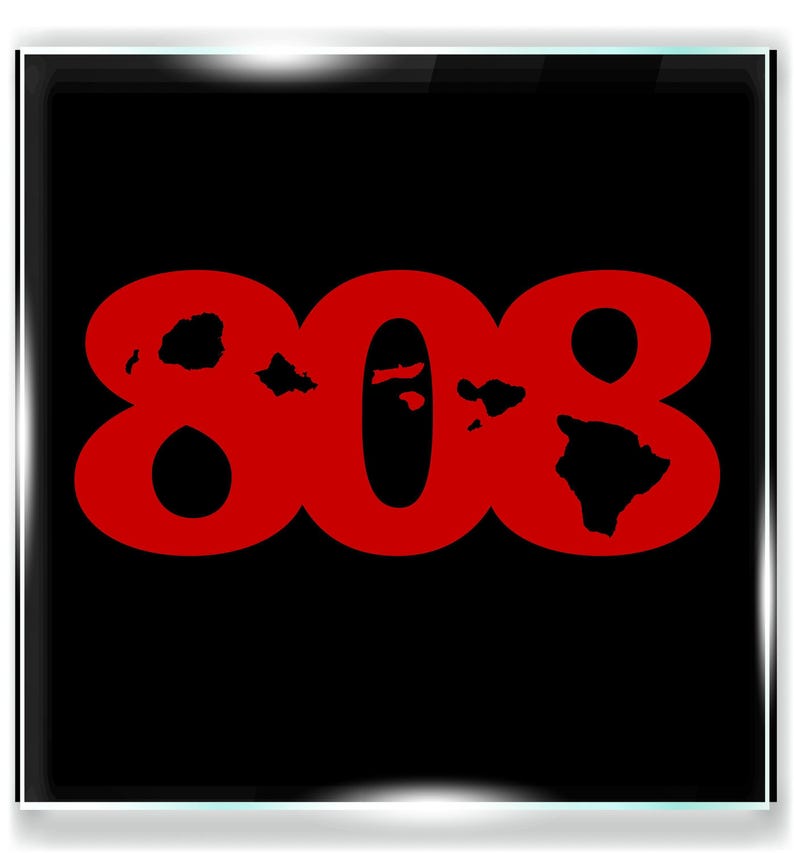 808 Hawaii Islands Vinyl Car Decal, Hawaiian Area Code Sticker ...