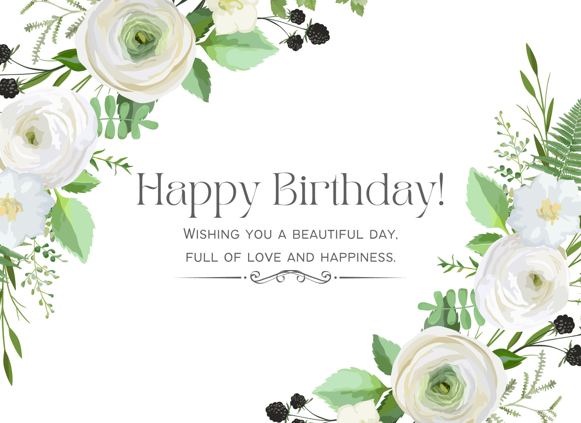 Digital Happy Birthday Card or Image for Download! PNG 11 X 8 - Etsy