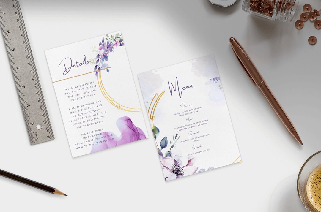 The LILY Package. Wedding Menu Template, Modern Script Wedding Dinner ...