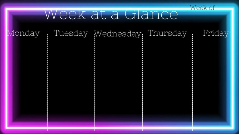 Neon Daily Classroom Agenda, Teacher Organization, Google Slide ...