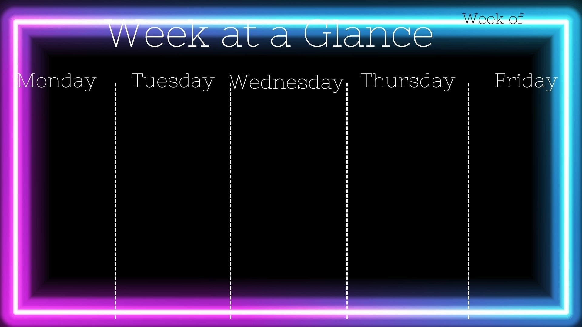 Neon Daily Classroom Agenda, Teacher Organization, Google Slide ...