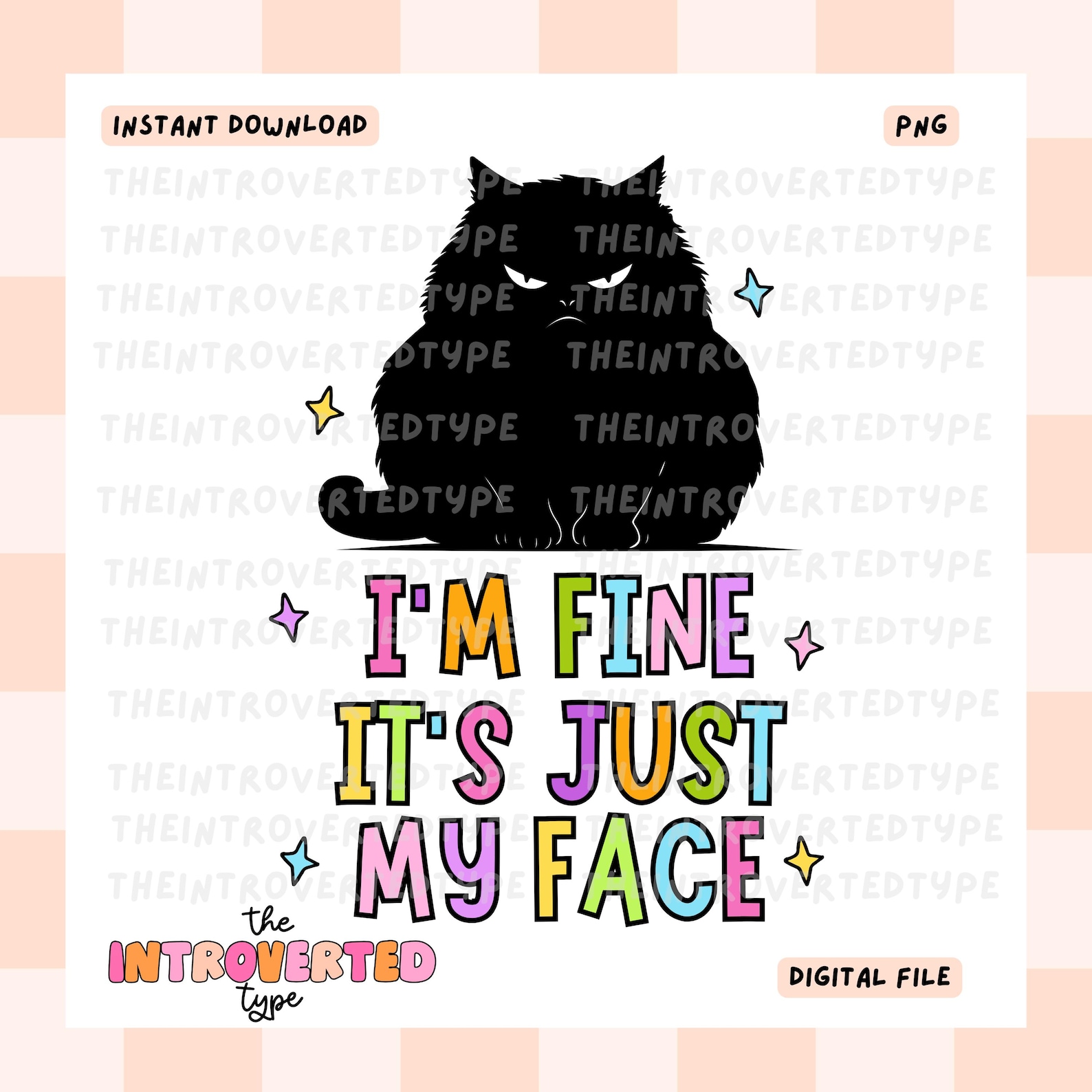 I'm Fine It's Just My Face || PNG, Transparent Background, Mental ...