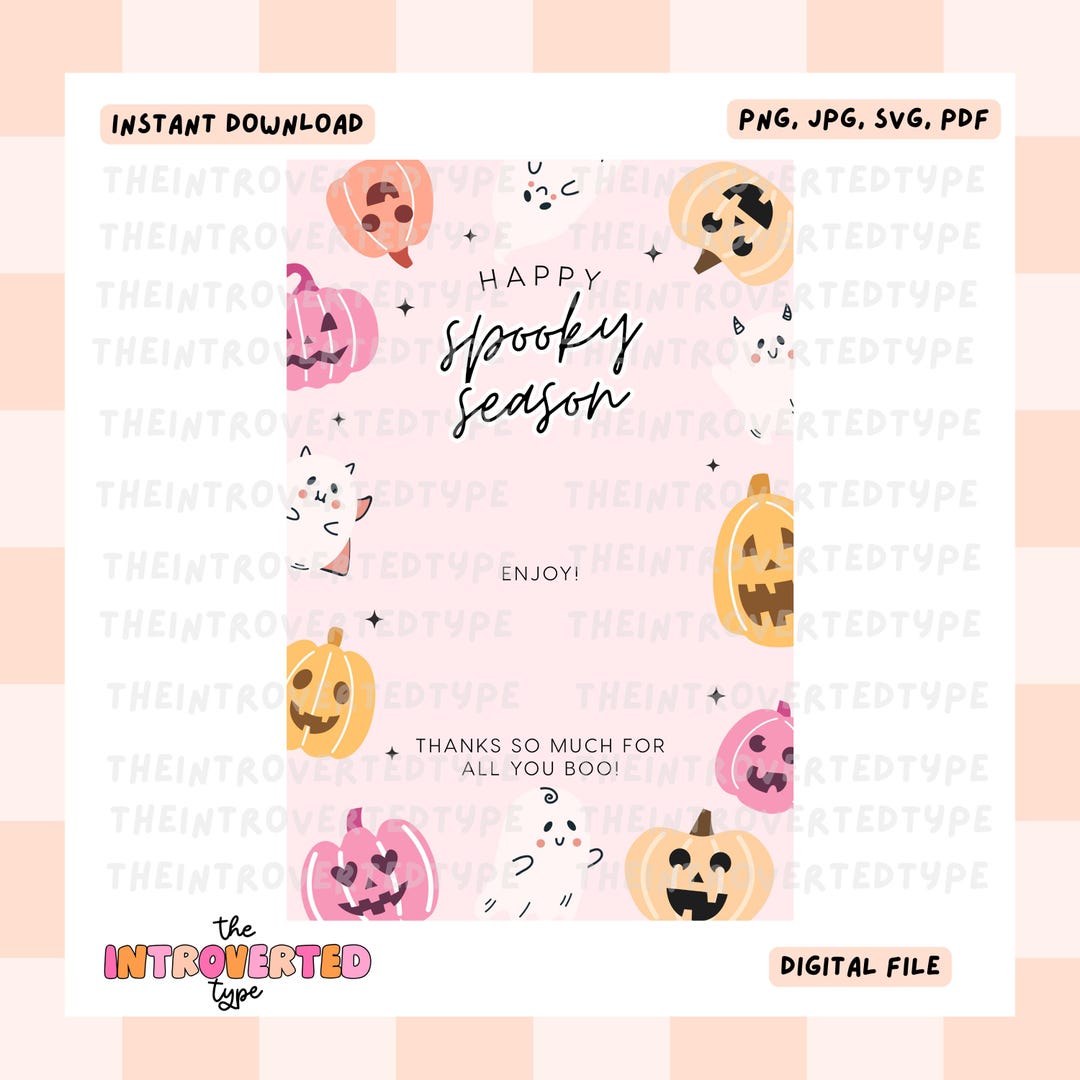Happy Spooky Season || 4" X 6" || PNG, SVG, PDF, Jpg, Halloween ...