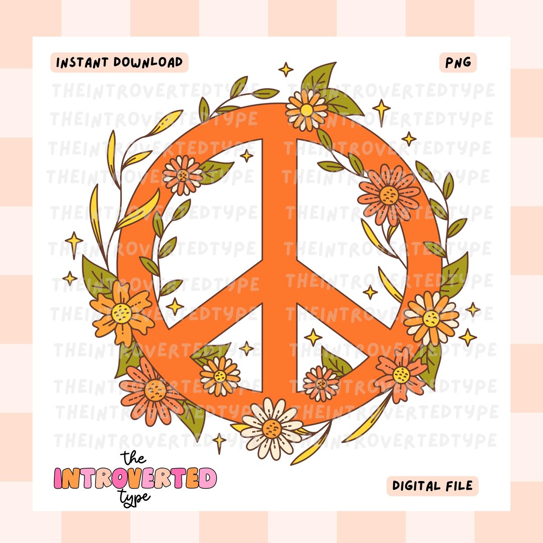 Peace || PNG, Transparent Background, Be Kind, Retro, Positive ...