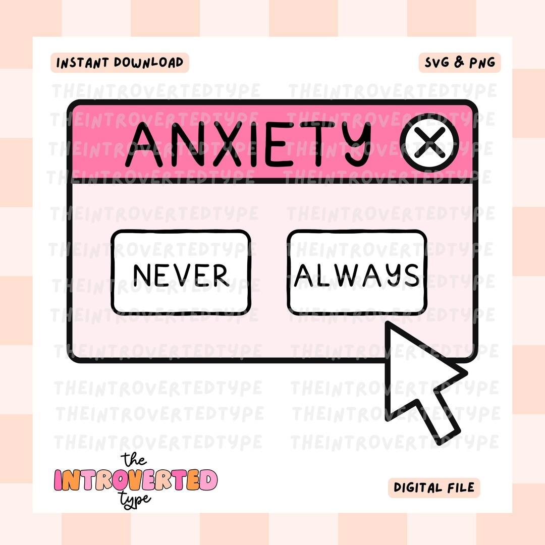Anxiety || SVG, PNG, Mental Health, Funny, Anxiety, Cute, Trendy ...