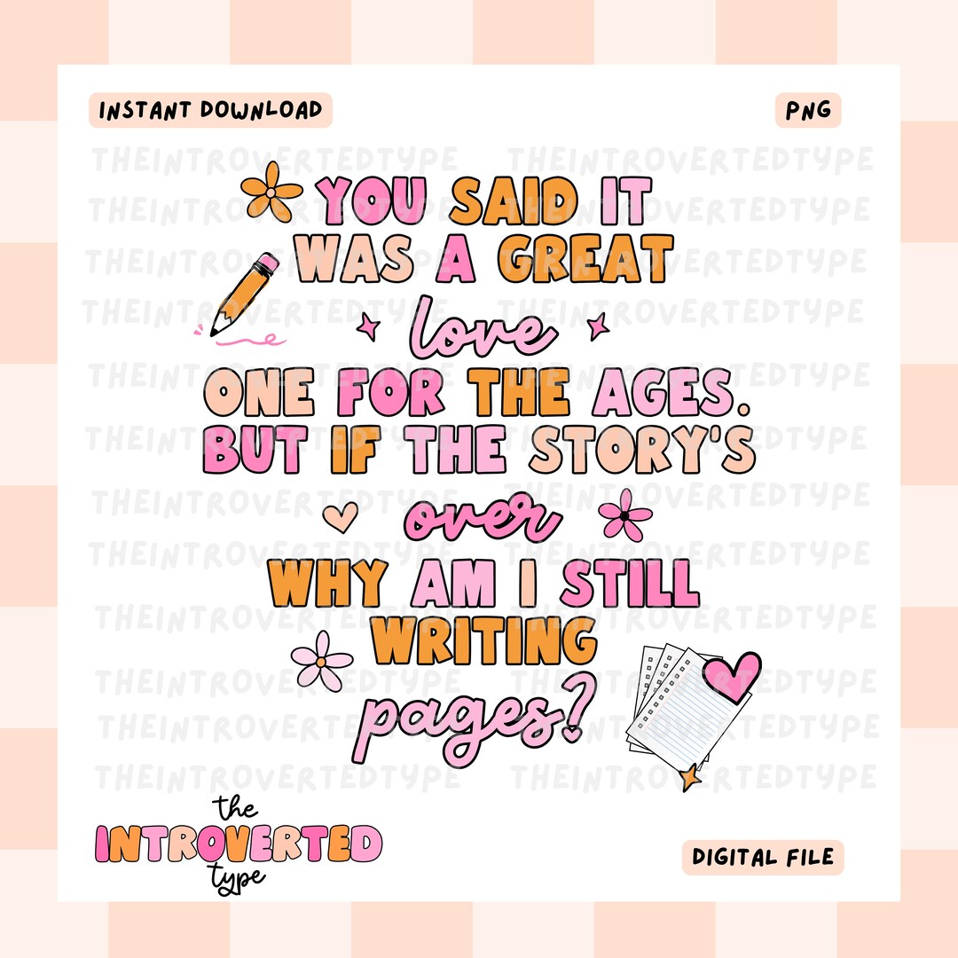Writing Pages, Swiftie, Lover PNG SVG, Bookish Png Svg, Digital ...