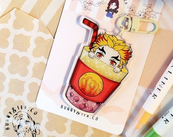 Chibi Nezuko Demon Slayer Inspired Bubble Tea Keychain | 3 Inches Tall ...