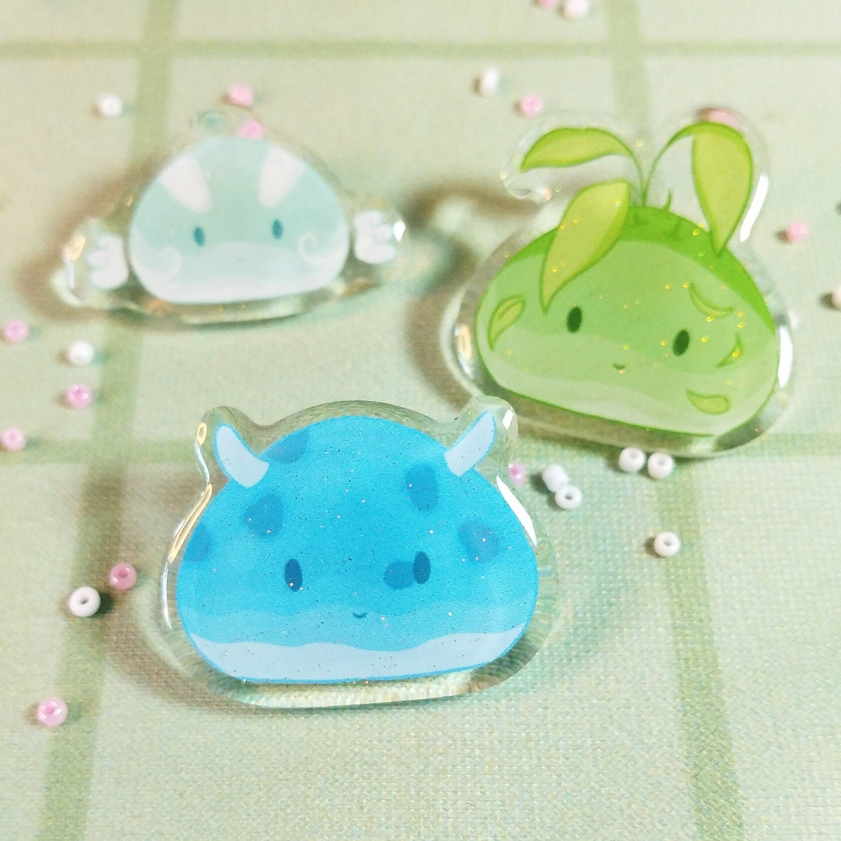 Dendro Genshin Slime Pins 1.5 Inches Acrylic With Epoxy Coating Carry a ...