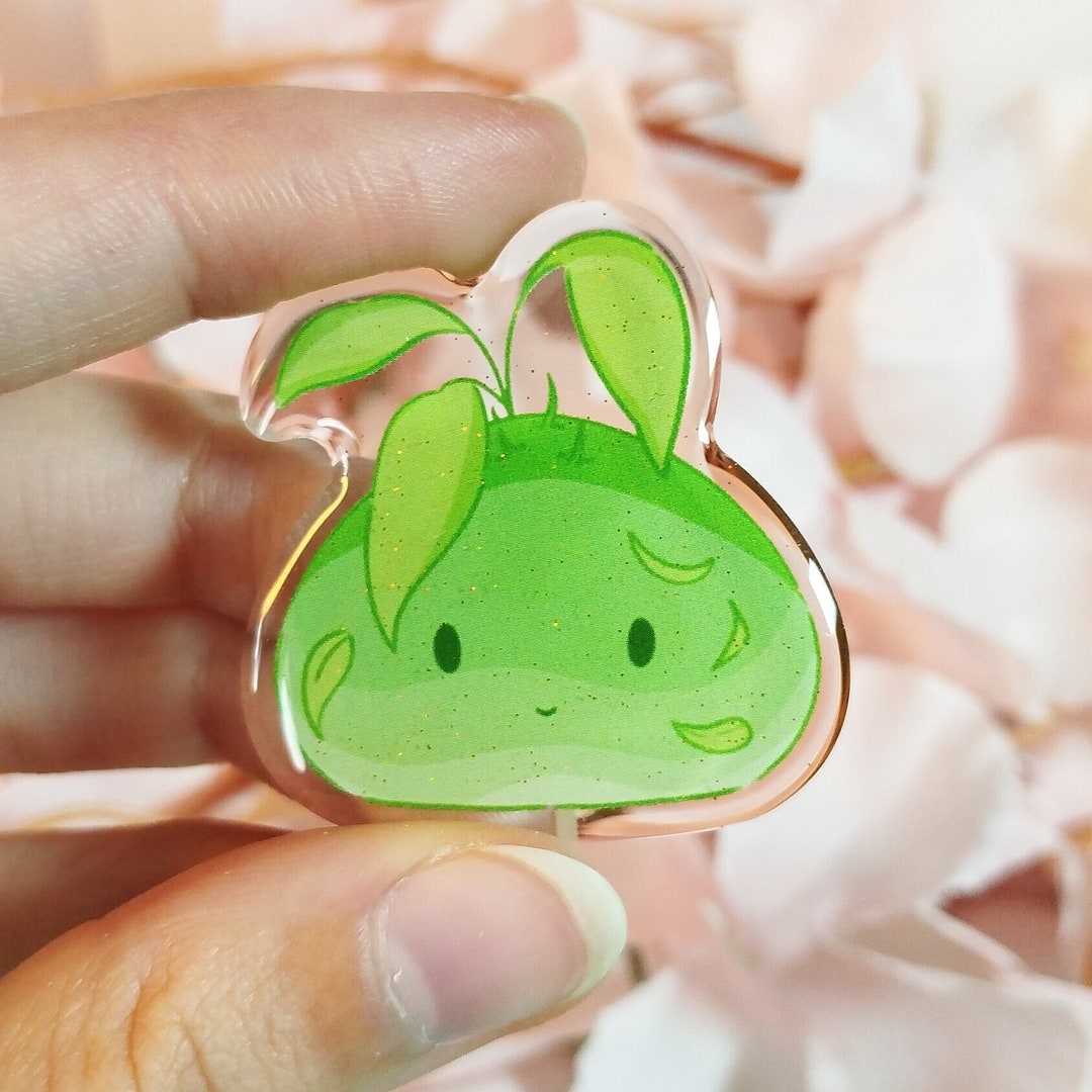 Dendro Genshin Slime Pins 1.5 Inches Acrylic With Epoxy Coating Carry a ...