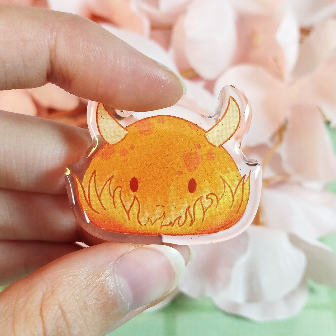 Pyro Genshin Slime Pins 1.5 Inches Acrylic With Epoxy Coating Carry a ...