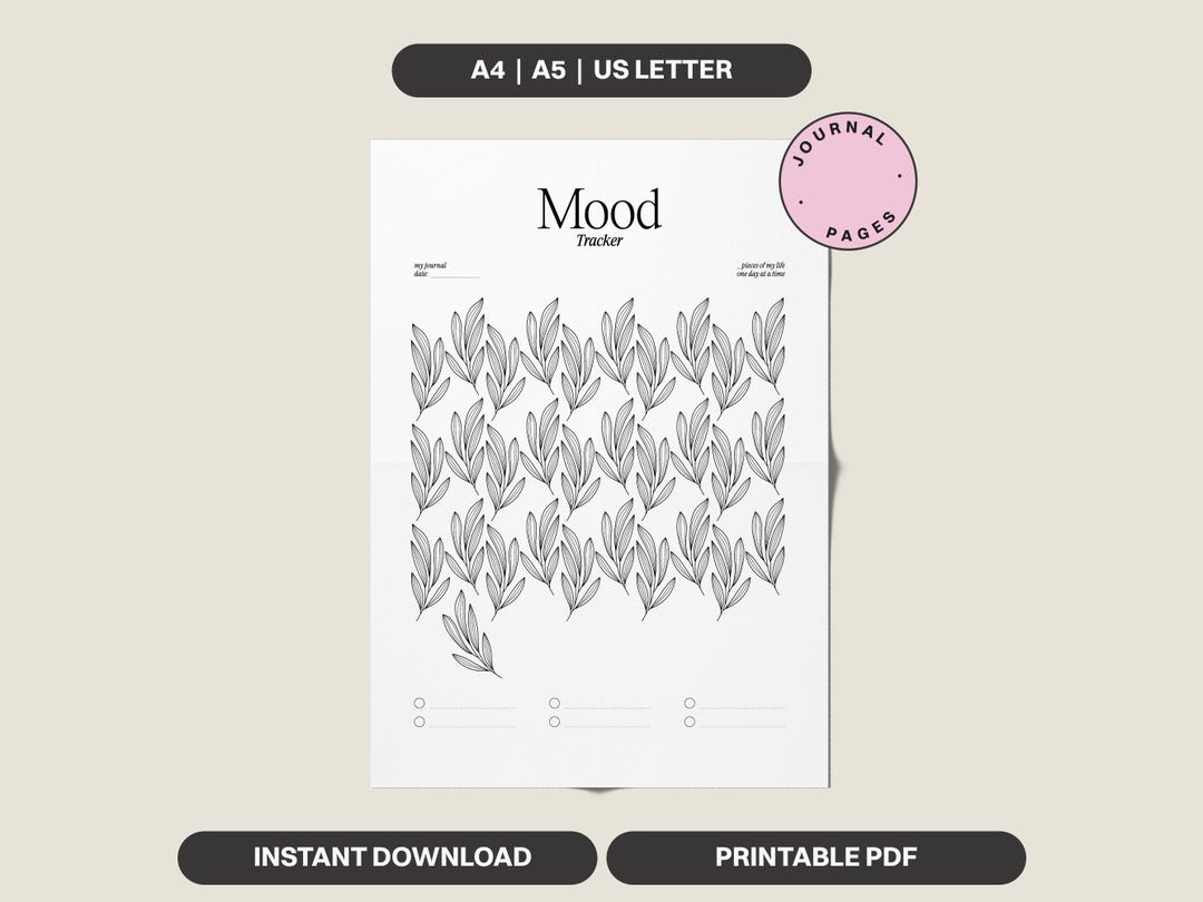 Aesthetic Leaves Mood Tracker: Printable Journal Page for Bullet ...
