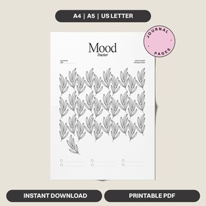 Aesthetic Leaves Mood Tracker: Printable Journal Page for Bullet ...