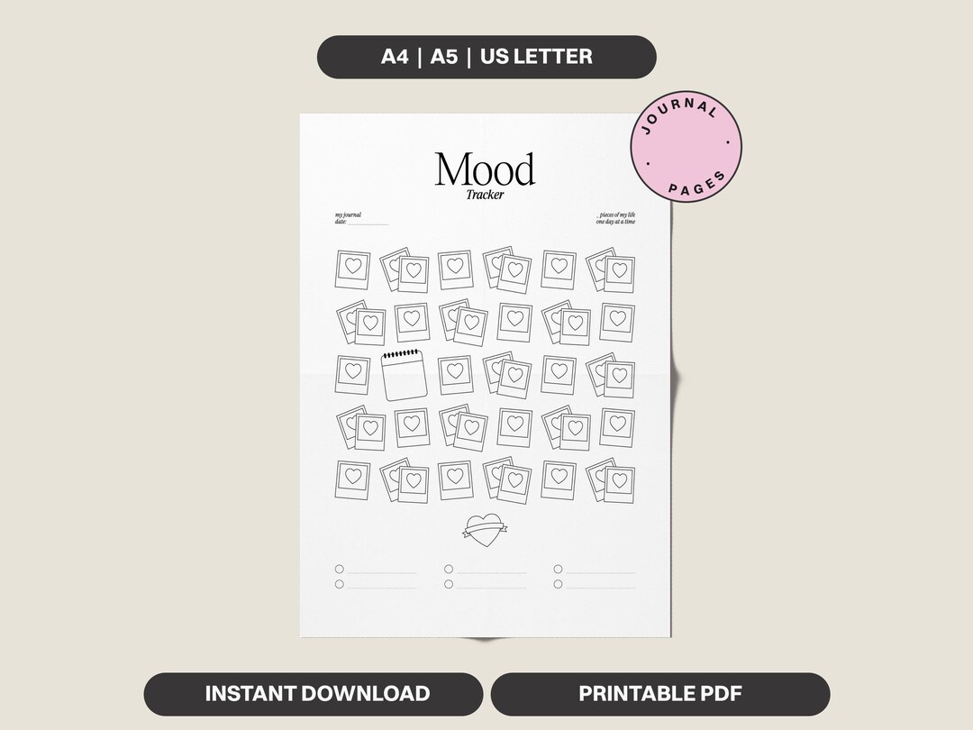 Romantic Love Mood Tracker: Printable Journal Page for Bullet Planners ...