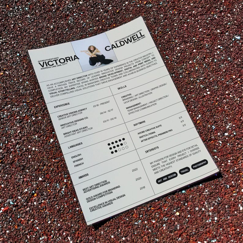 Stylish Canva Resume Template Fully Customizable Professional CV One ...
