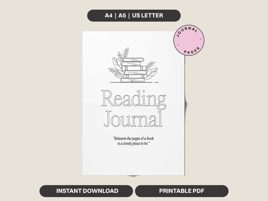 Aesthetic Reading Journal Template Printable Digital Planner Cover Page ...