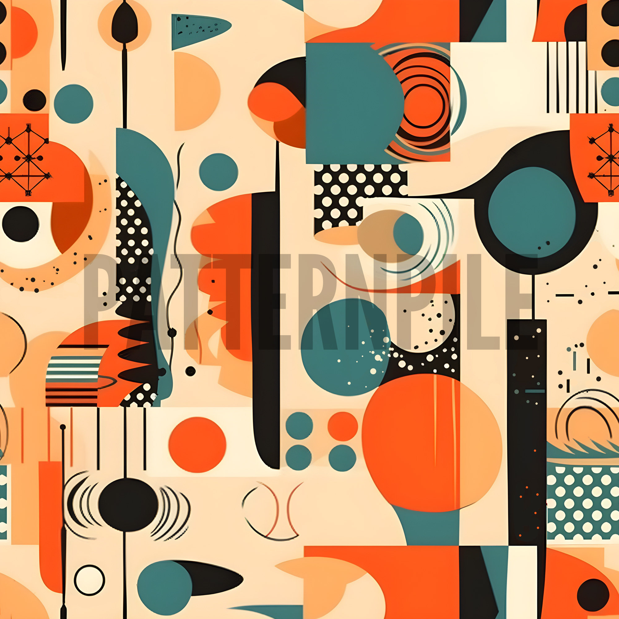 8 Midcentury Modern, High Resolution, Seamless Digital Patterns. - Etsy