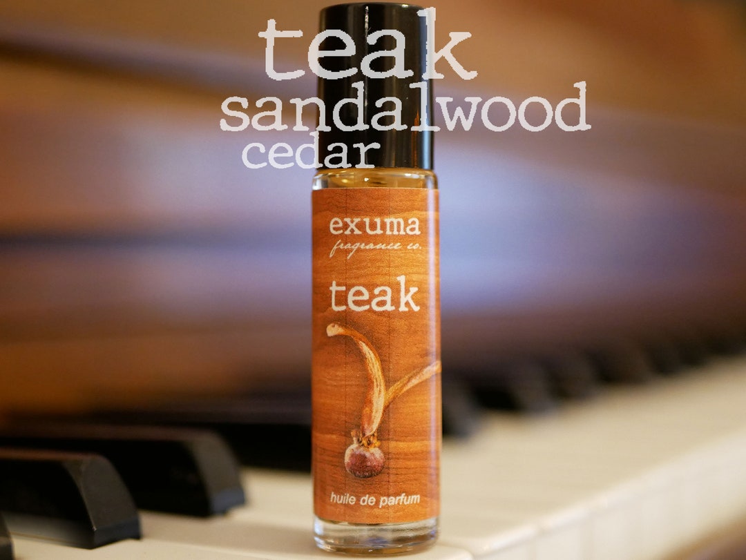 Teak Perfume Oil Sandalwood, Amber, Sweet Cedarwood Notes Natural Roll ...