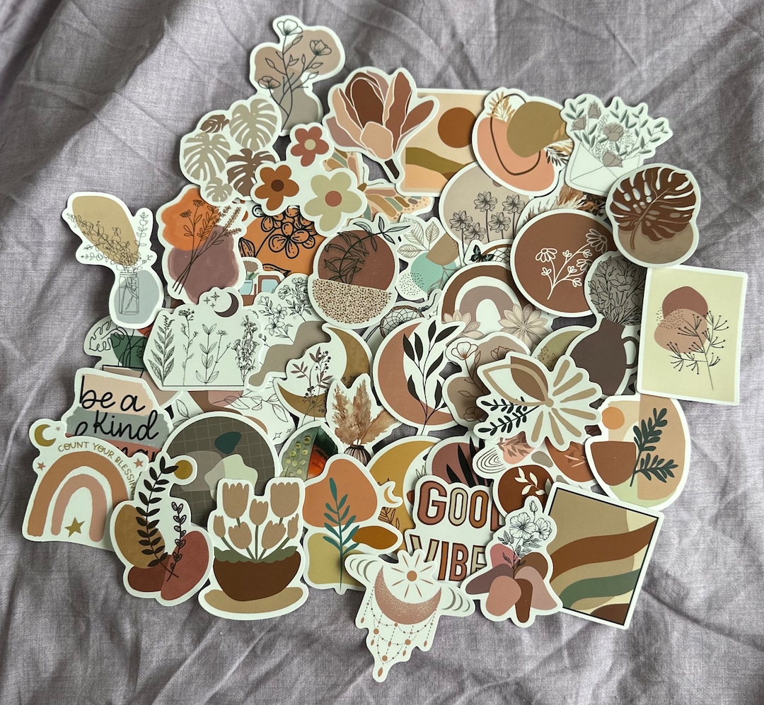 Aesthetic Sticker, Beige Girl Stickers, Cute Brown Stickers, Clean Girl ...