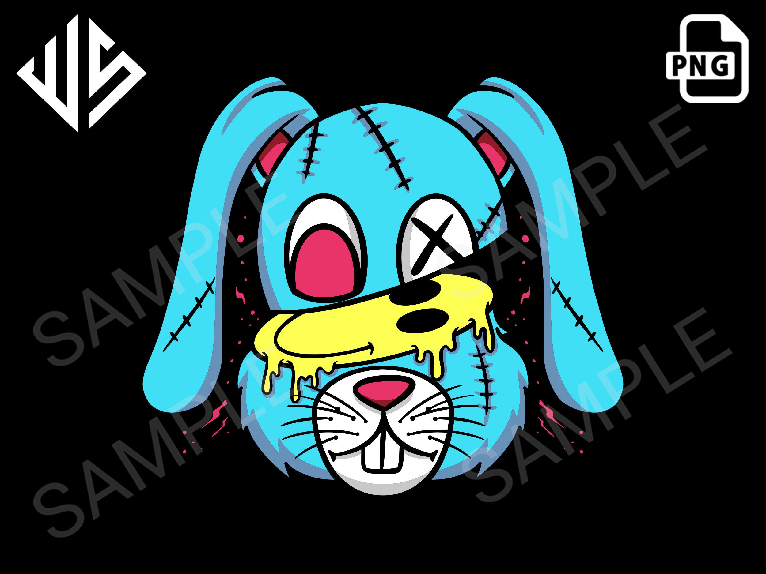 Happy Bunny High Resolution PNG, Digital File, Graffiti, Sticker, Urban ...
