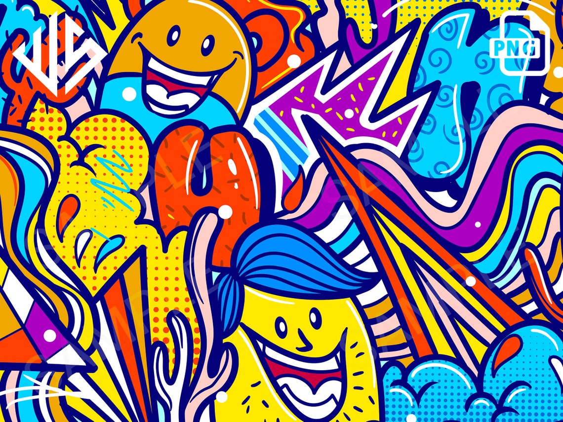 Happy Graffiti High Resolution PNG, Digital File, Graffiti, Sticker ...