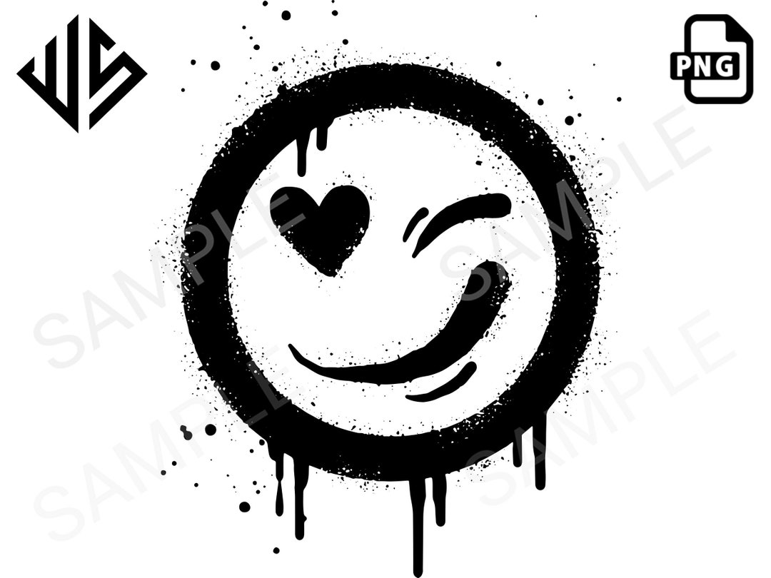 Stencil Smiley High Resolution PNG, Digital File, Graffiti, Sticker ...