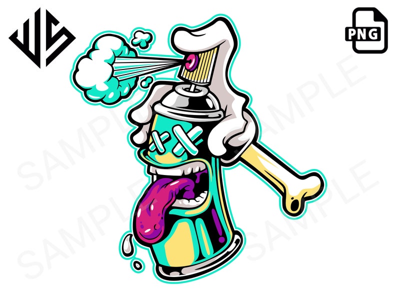 Spray Can 1 High Resolution PNG, Digital File, Graffiti, Sticker, Urban ...