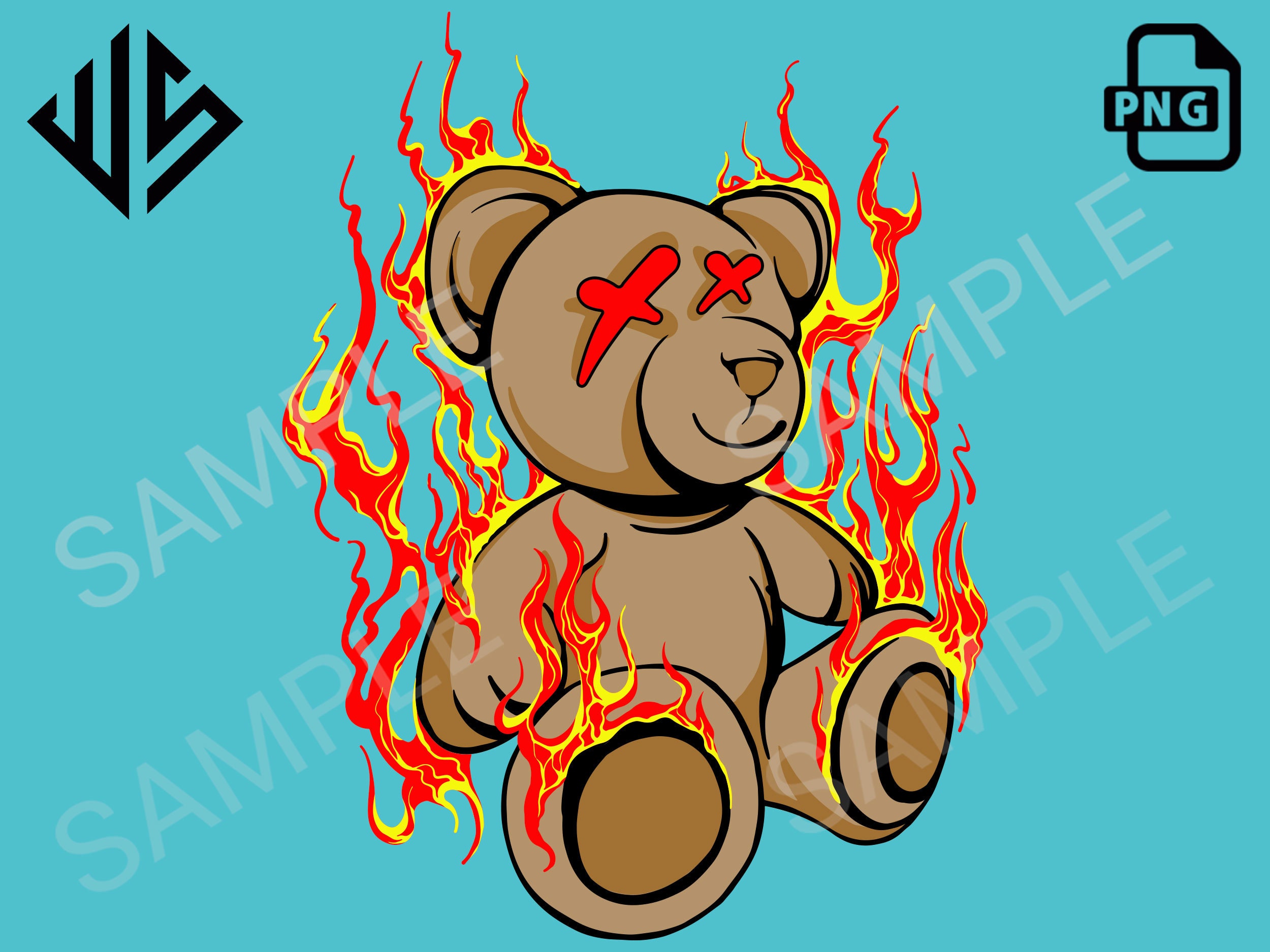Fire Bear High Resolution PNG Digital File Graffiti - Etsy
