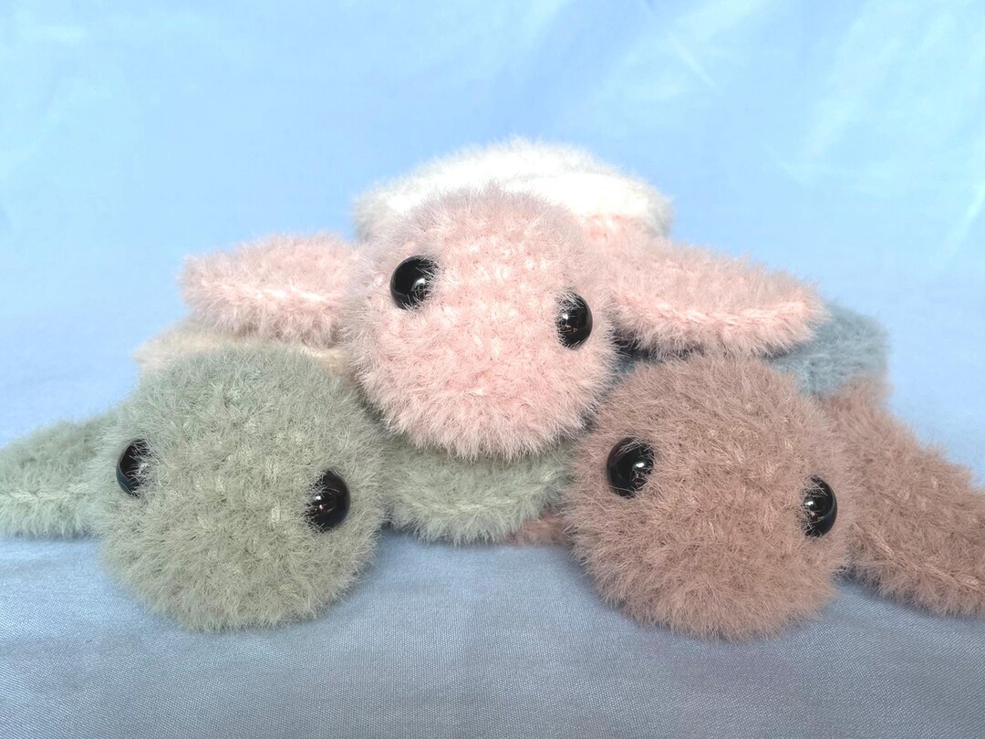 Small Crochet Fuzzy Turtle - Etsy