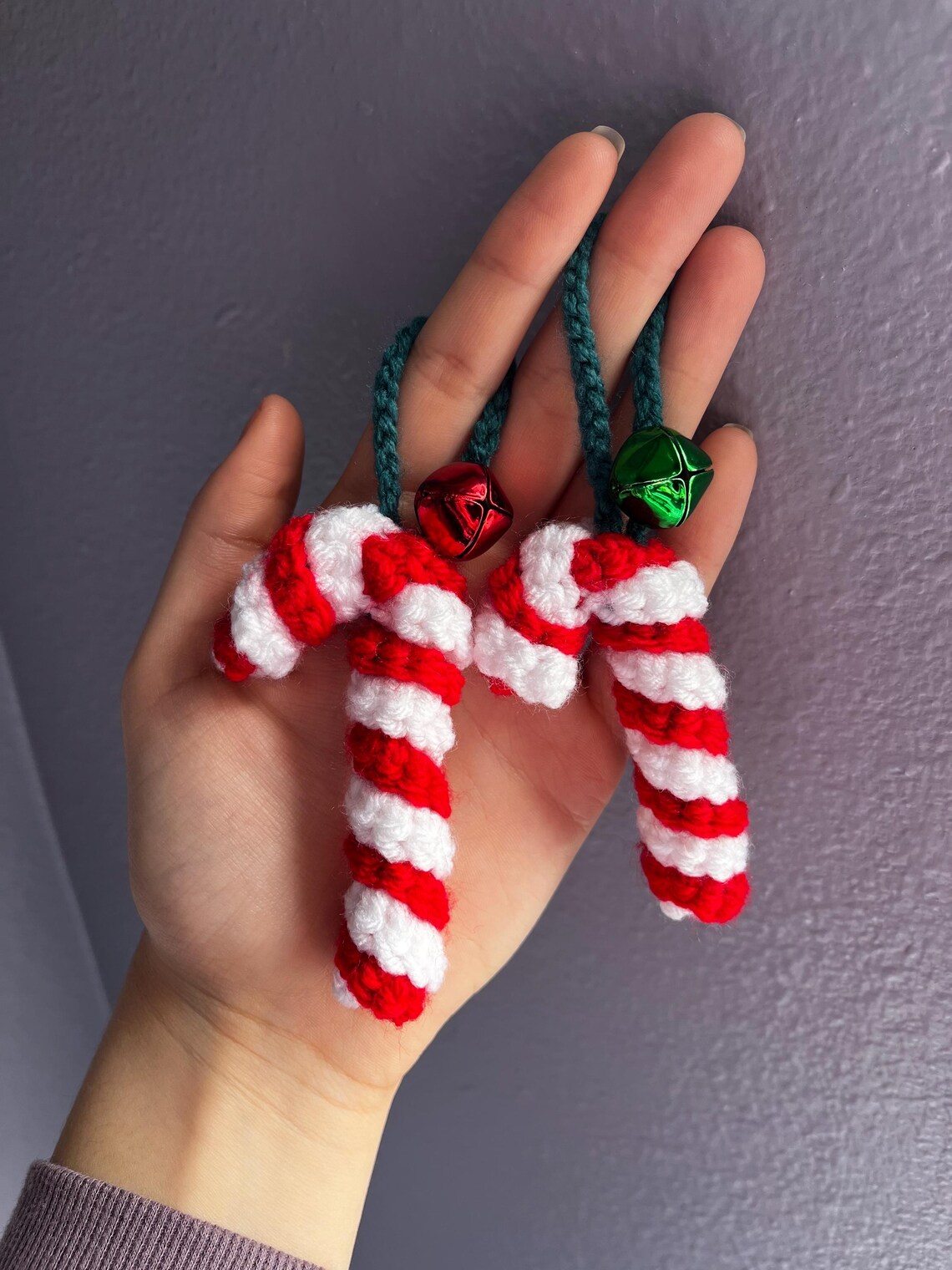 Crochet Candy Cane Ornaments - Etsy