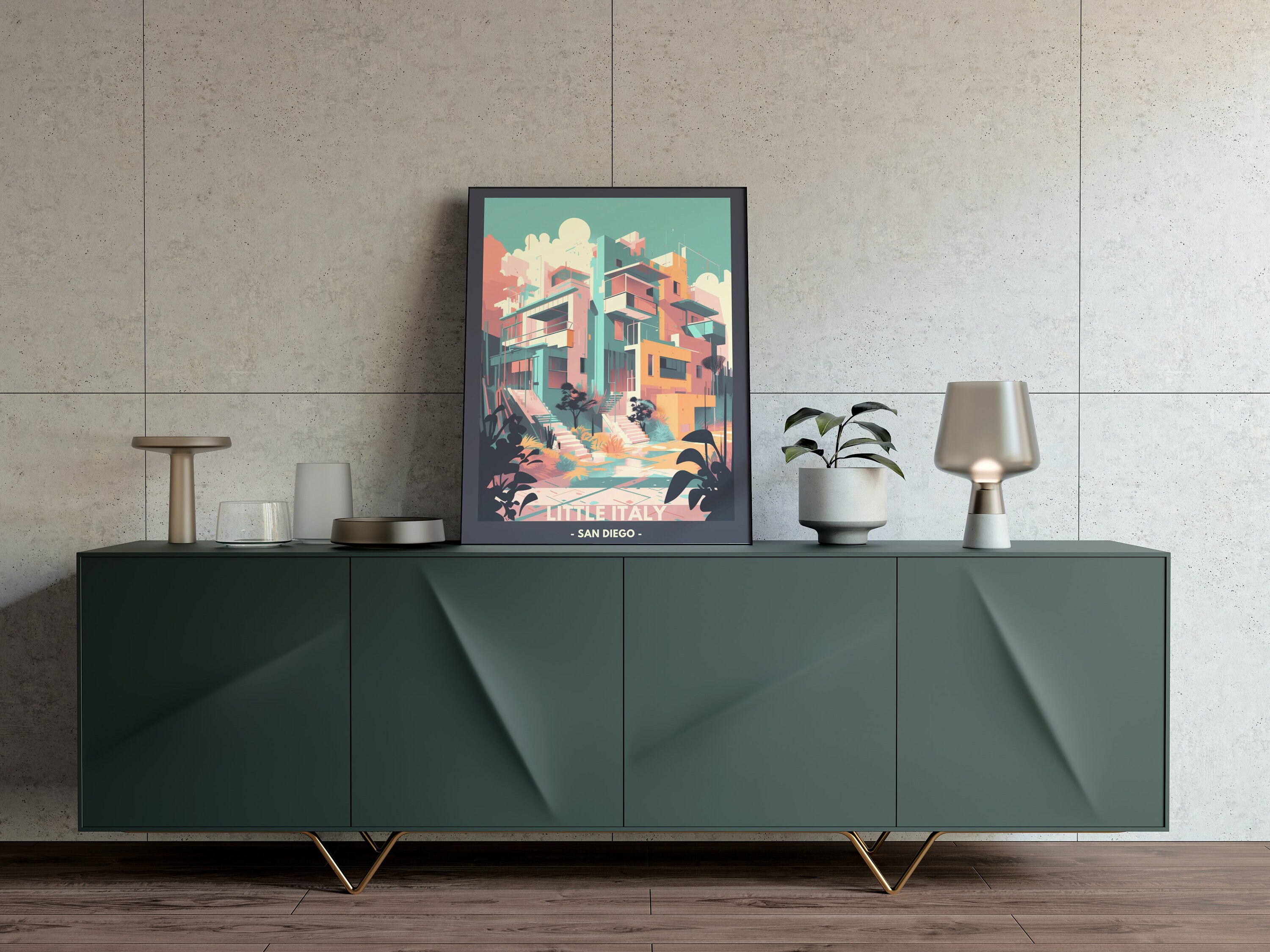 Little Italy Poster, San Diego Poster Art, Digital Poster Art ...