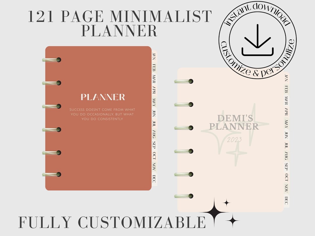Undated Digital Planner, Canva, 121 Pages, Fully Customizable - Etsy