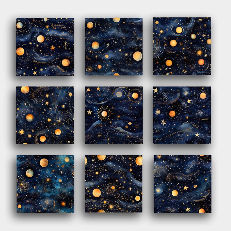 Enchanting 22 Dreamy Night Sky Designs, Digital Backgrounds, 12 Inches ...