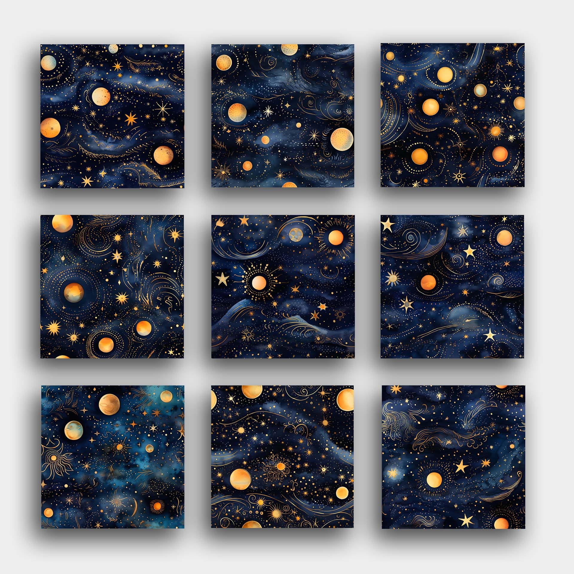 Enchanting 22 Dreamy Night Sky Designs, Digital Backgrounds, 12 Inches ...