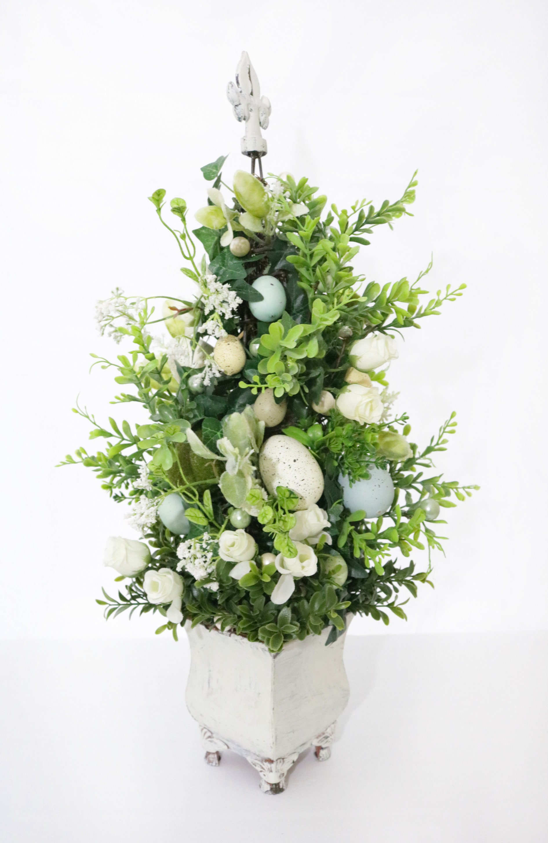 New Spring Elegant Easter Decor Bunny Potted Floral Arrangement Easter ...