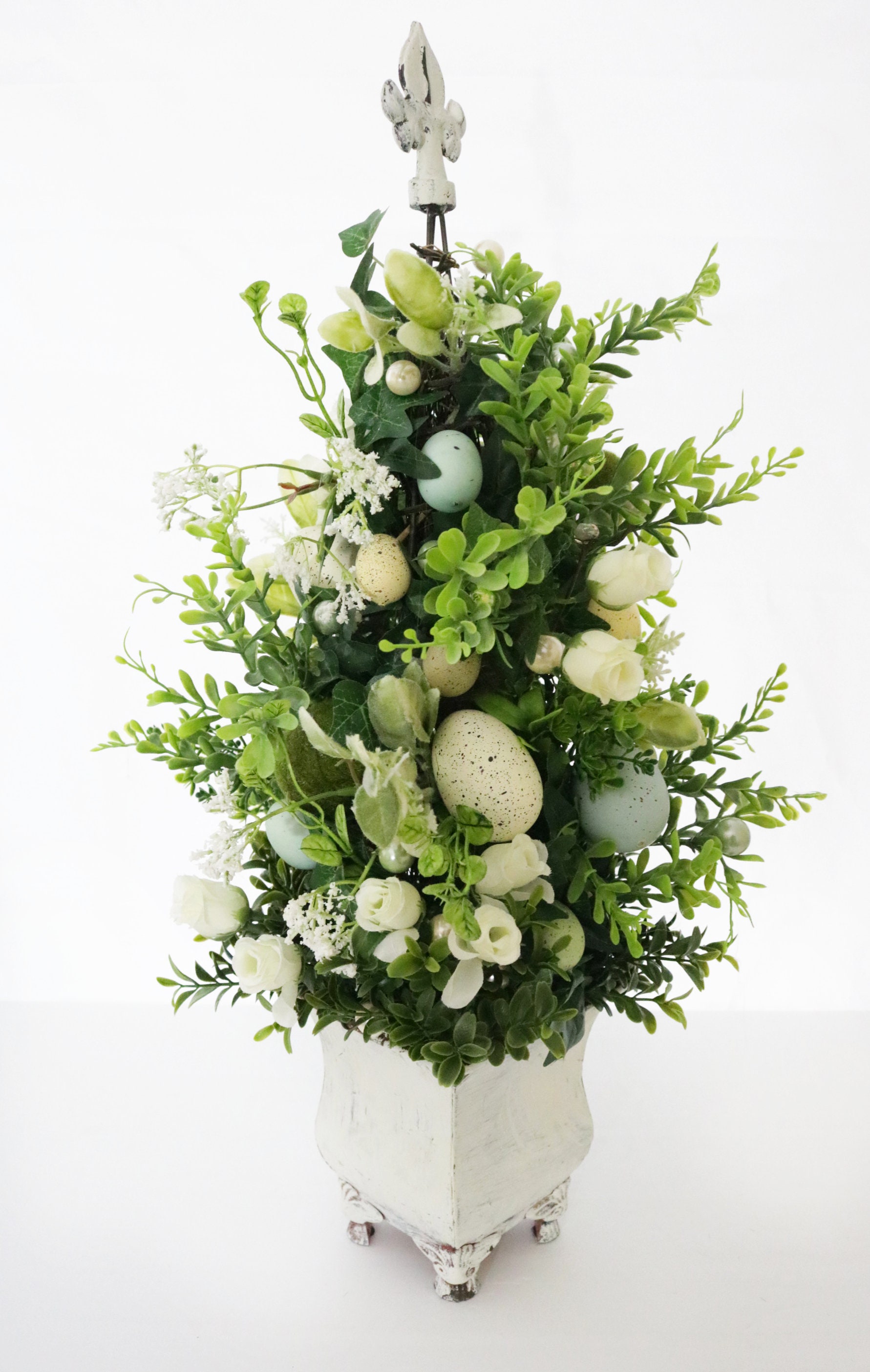 New Spring Elegant Easter Decor Bunny Potted Floral Arrangement Easter ...