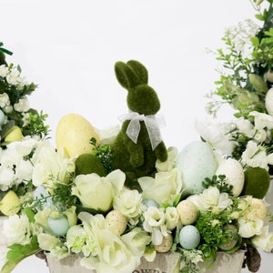 New Spring Elegant Easter Decor Bunny Potted Floral Arrangement Easter ...