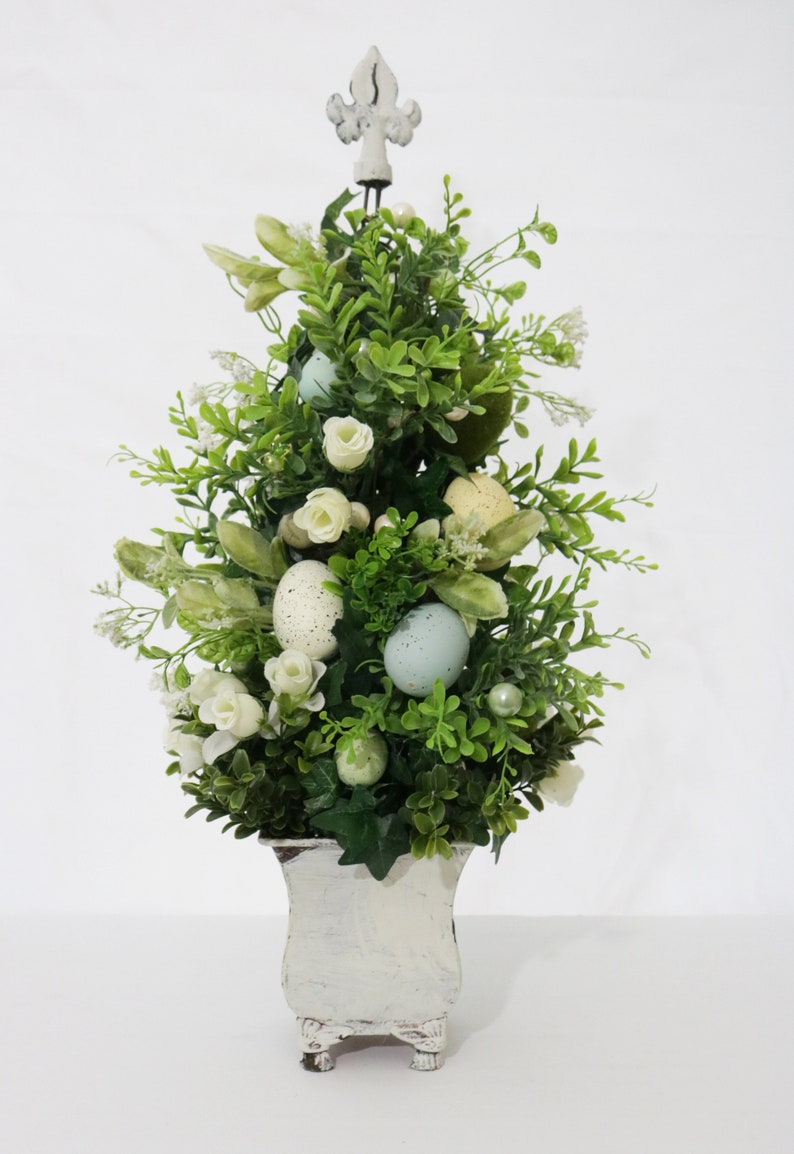 New Spring Elegant Easter Decor Bunny Potted Floral Arrangement Easter ...
